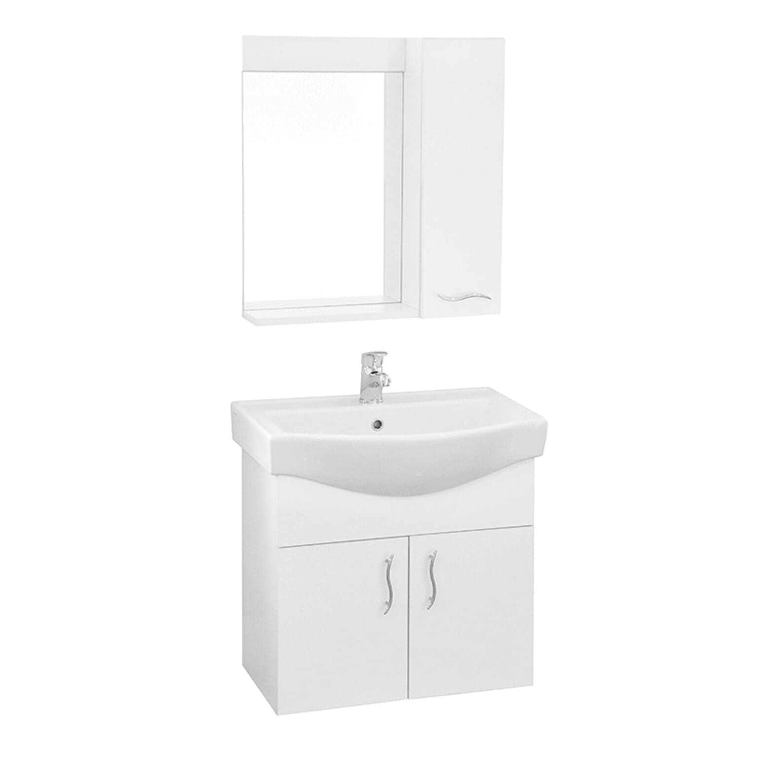 AQUASAN ORKA BIANKA MIRROR CABINET WASH BASIN 65 CM - Al Manzil