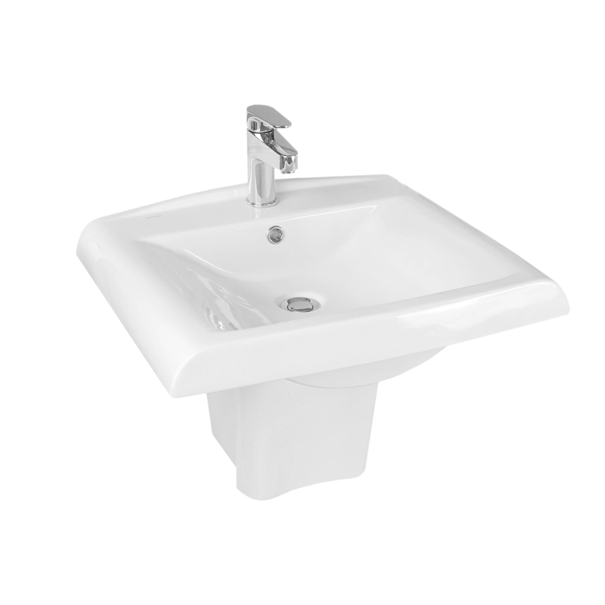AQUASAN ALPHA WASH BASIN HALF PEDASTAL 70 CM - Al Manzil