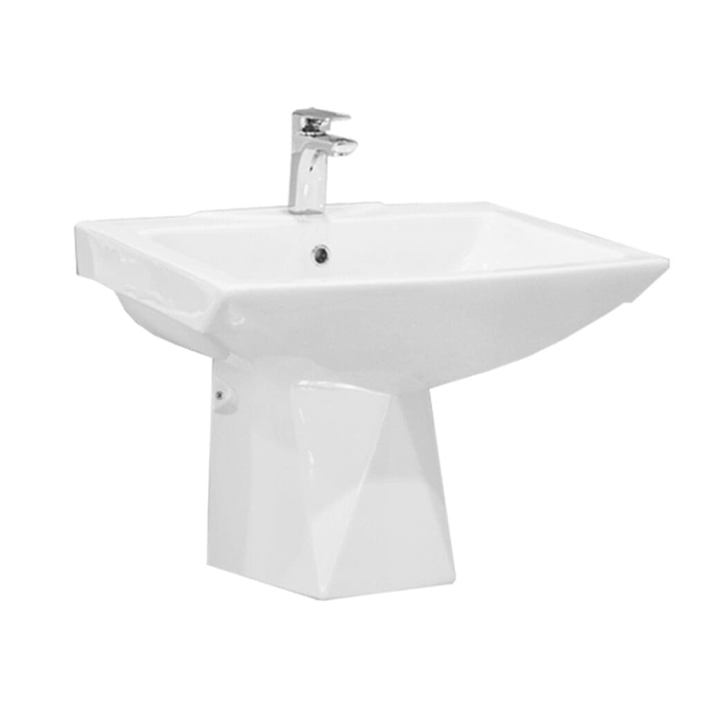 AQUASAN CRYSTAL WASH BASIN HALF PEDASTAL - Al Manzil