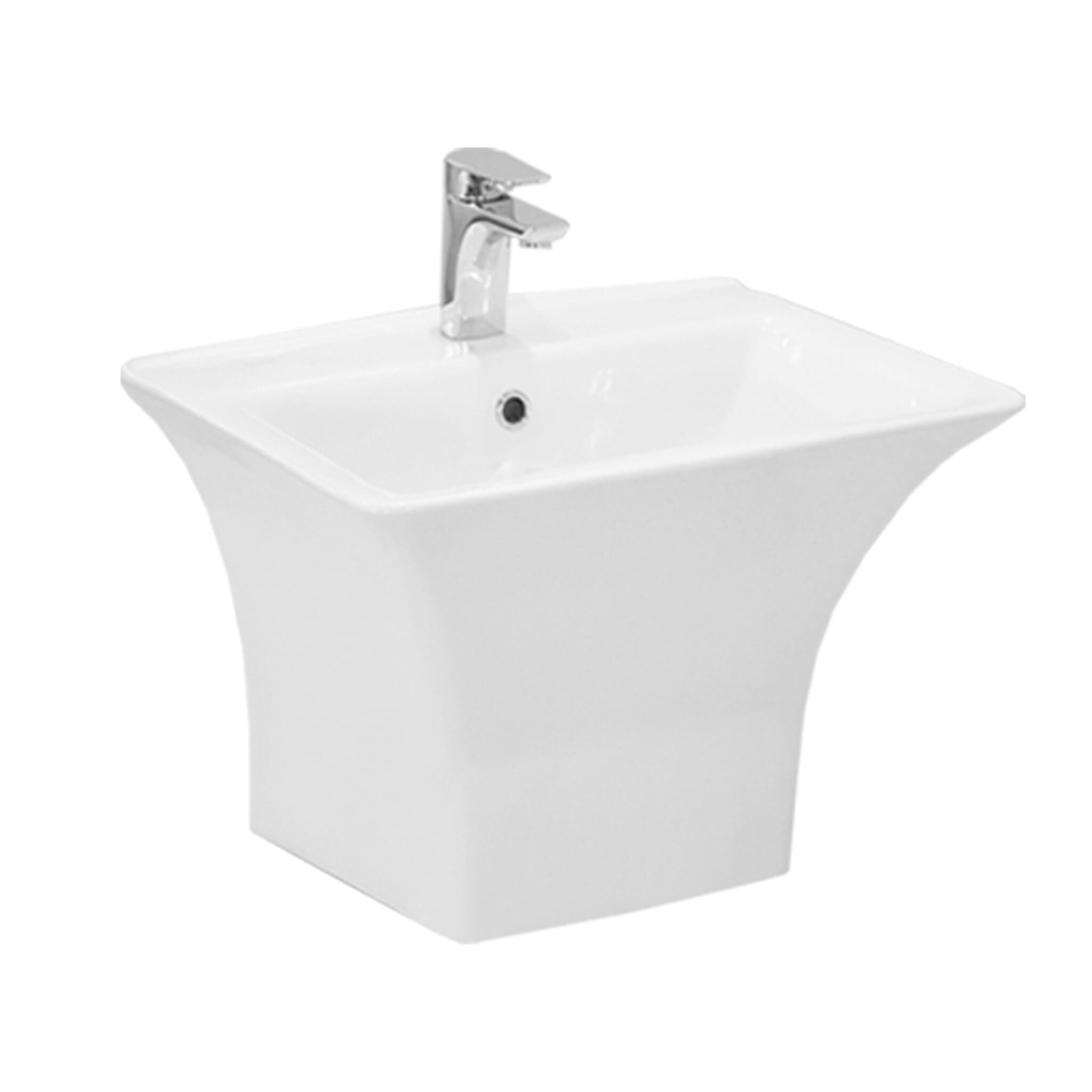 AQUASAN SQUARE WASH BASIN ONE PIECE - Al Manzil