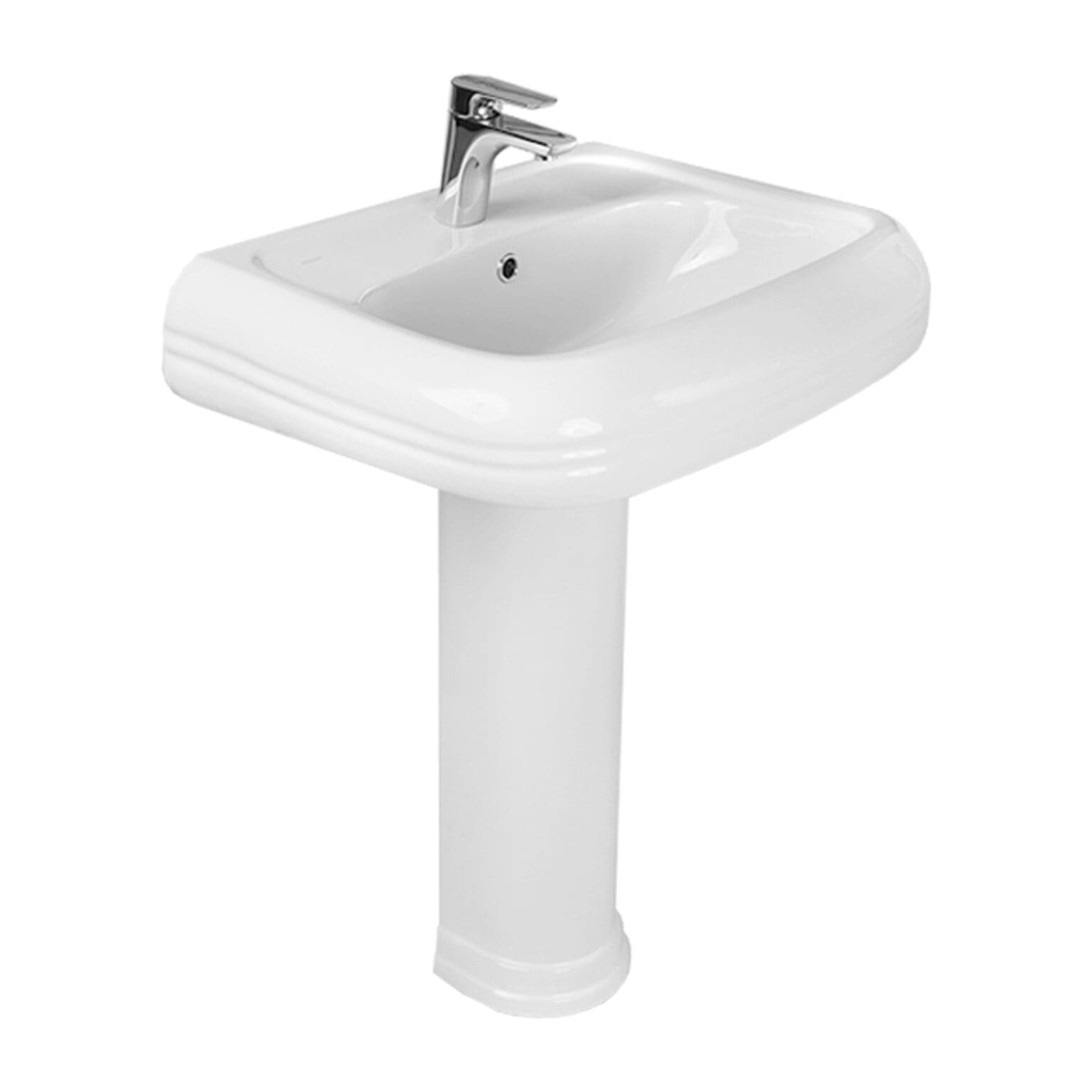 AQUASAN ROMA WASH BASIN FULL PEDASTAL - Al Manzil